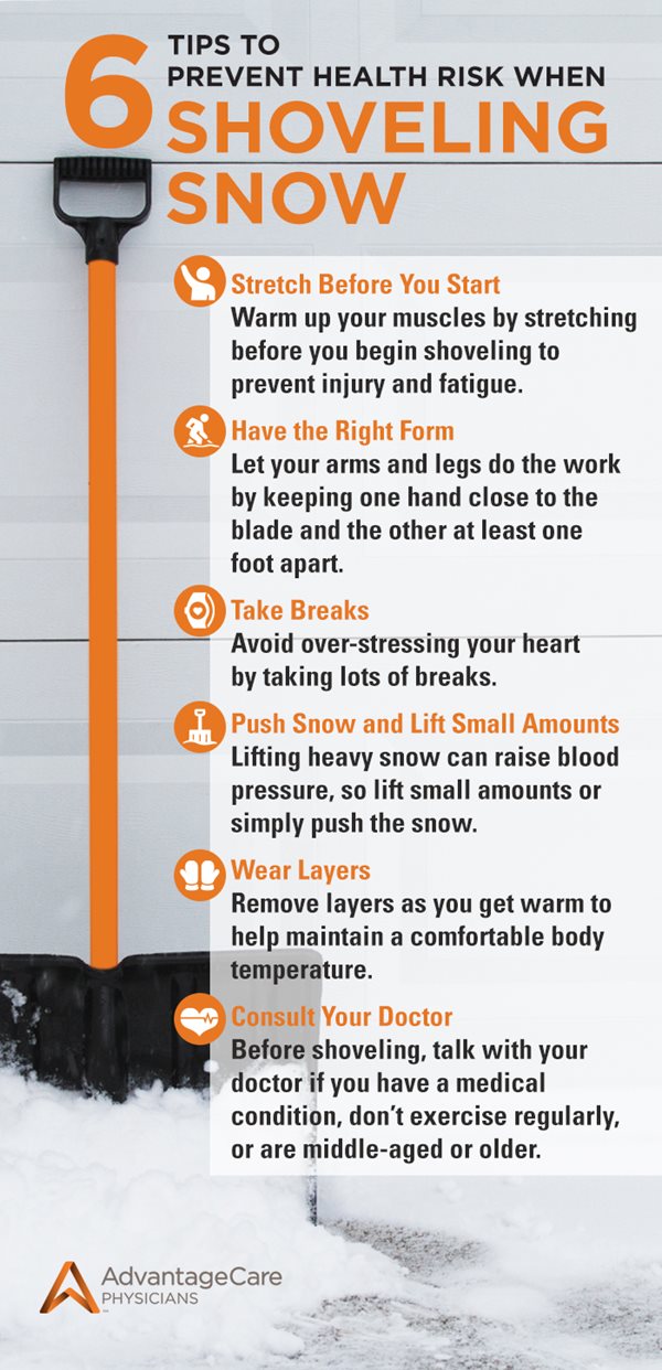 6 Tips To Prevent Health Risk When Shoveling Snow Advantagecare